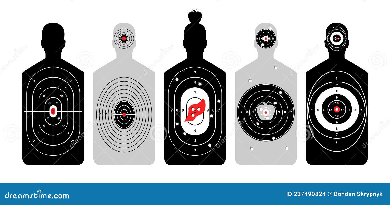 Targets for Shooting with Human Silhouette Stock Vector - Illustration ...