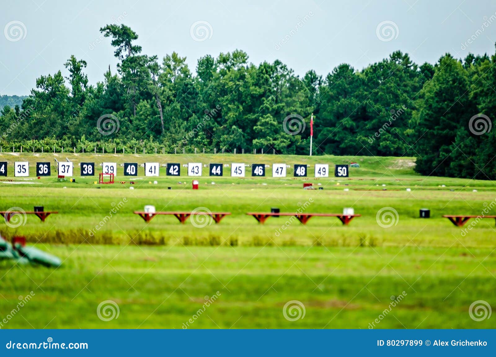 Targets for a Shooting Range with Bulls-eye`s are Lined Up in a Stock ...