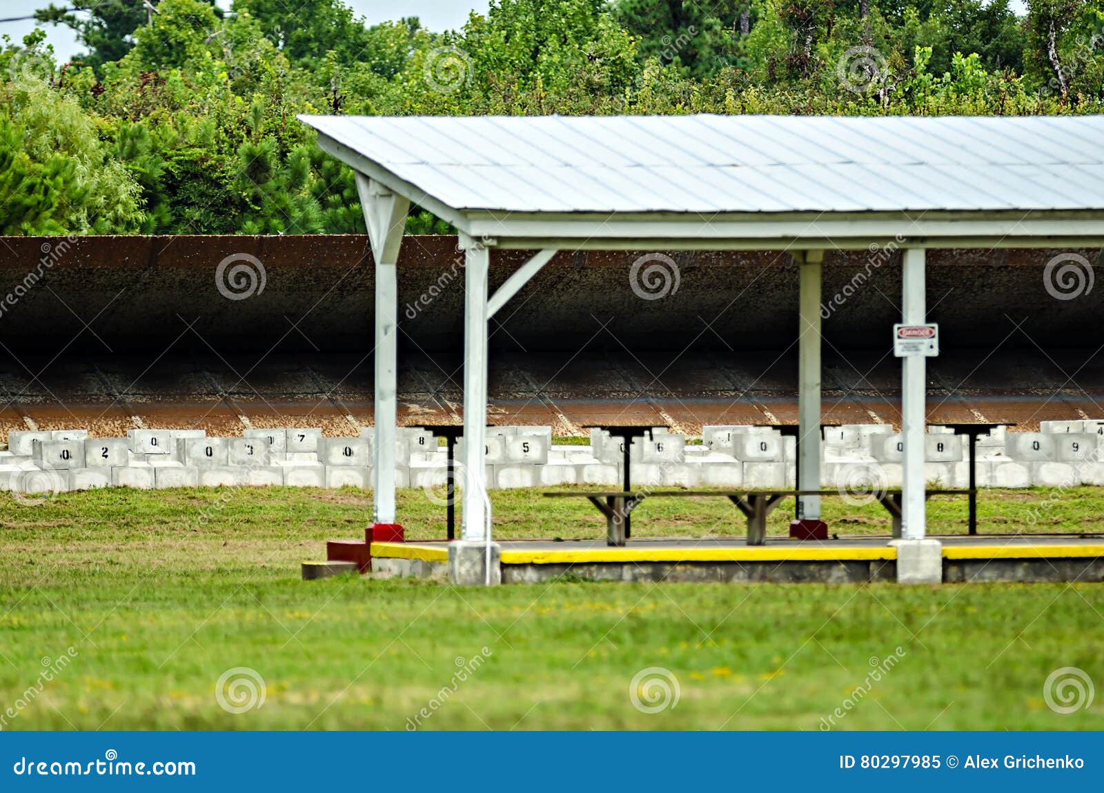 Targets for a Shooting Range with Bulls-eye`s are Lined Up in a Stock ...