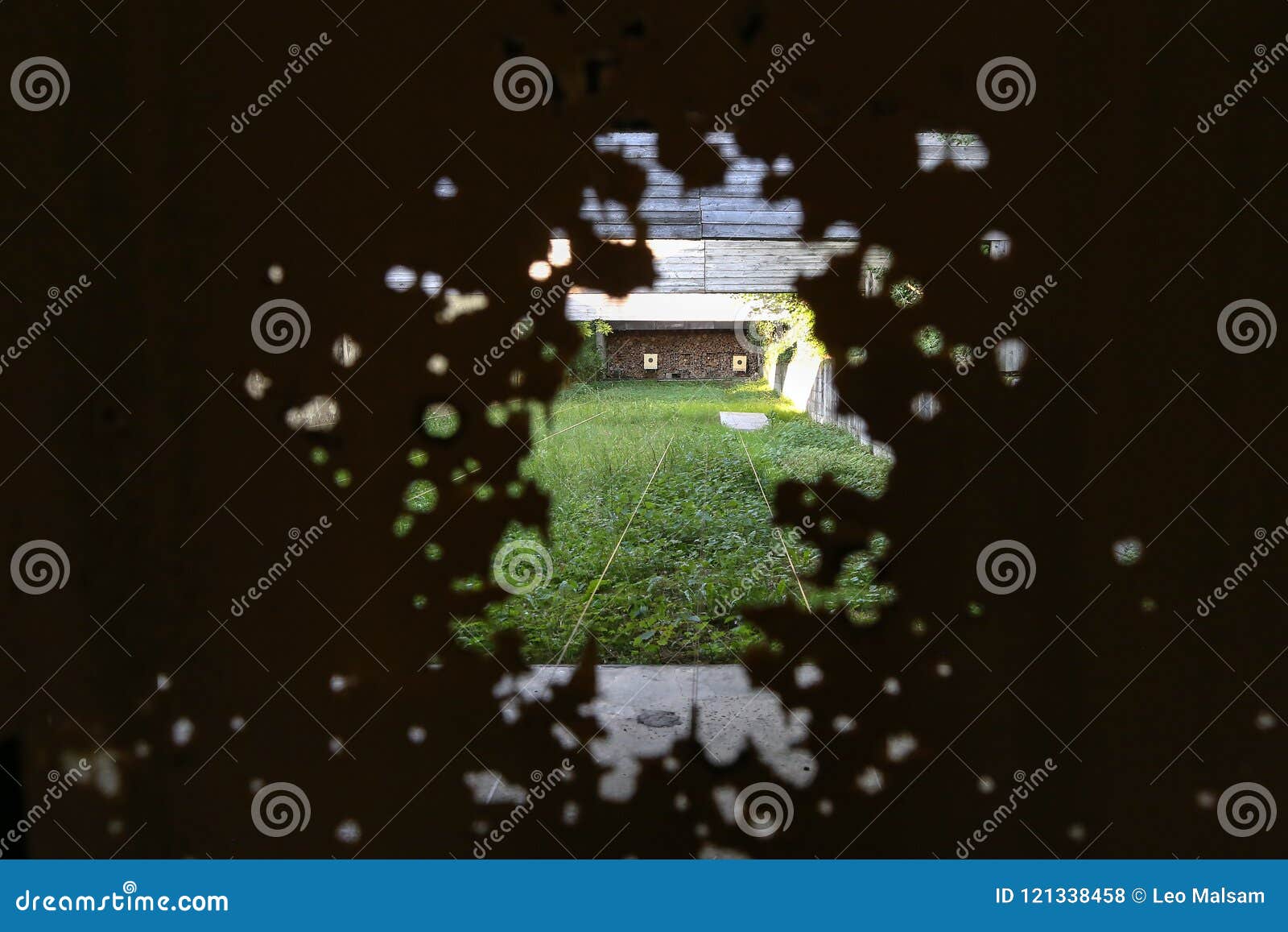 Targets at the Shooting Range through a Gunshot Target Stock Photo ...