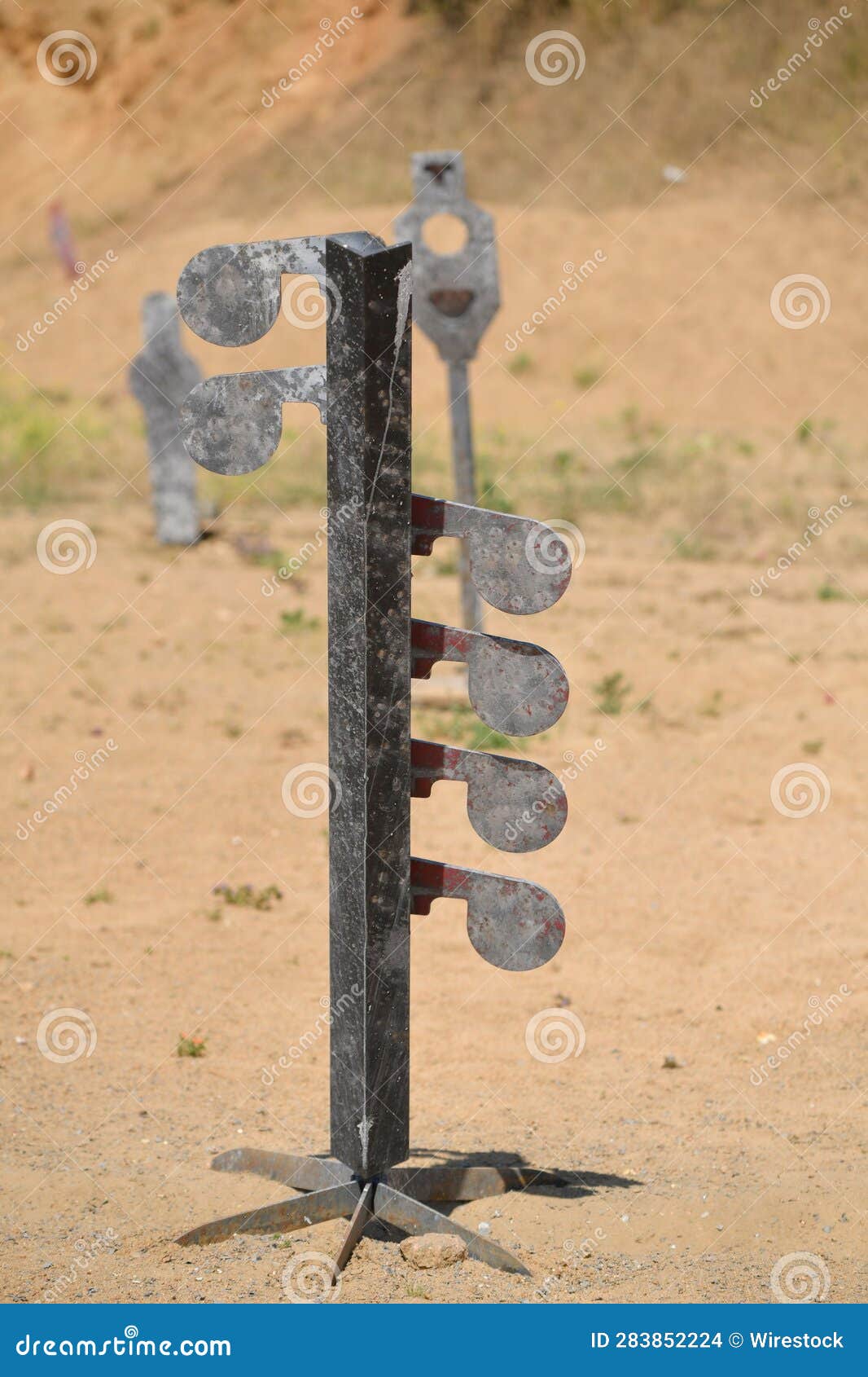 Targets at a Shooting Range Set Up in a Desolate Outdoor Area ...
