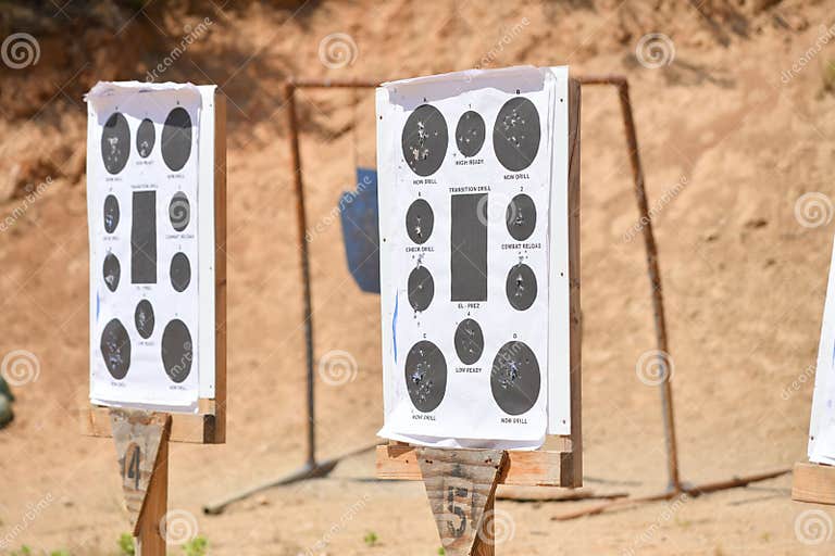 Targets at a Shooting Range Set Up in a Desolate Outdoor Area ...