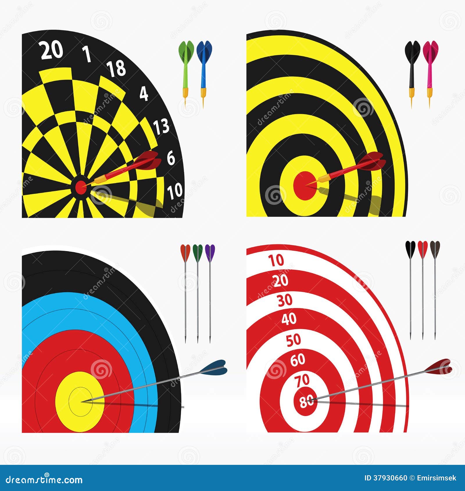 Red Stripe Targets With Arrow Form The Red Number 20. Accurate Shot ...