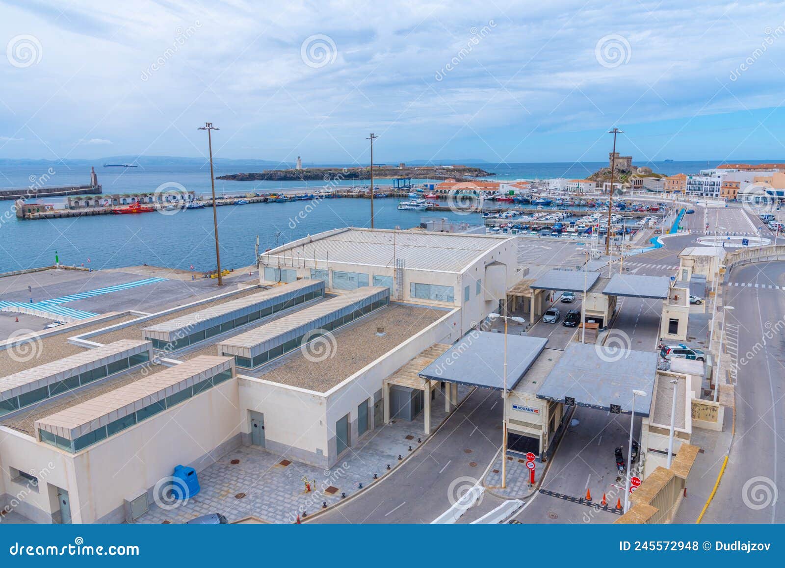 Tarifa, Spain, May 23, 2021: Aerial View of Port in Tarifa, Spai ...