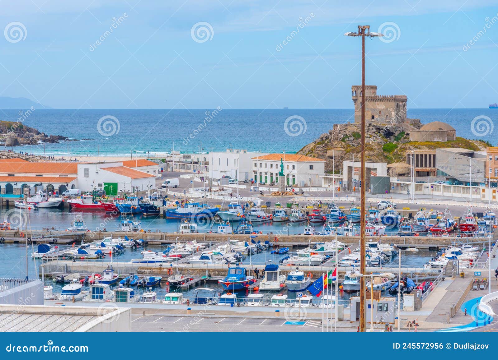 Tarifa, Spain, May 23, 2021: Aerial View of Port in Tarifa, Spai ...