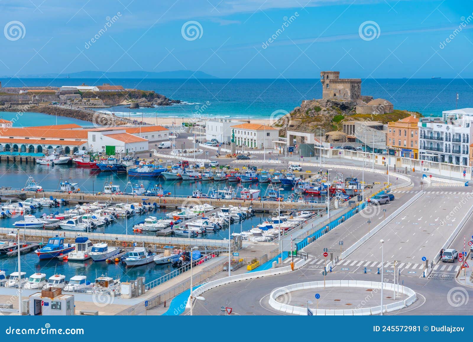 Tarifa, Spain, May 23, 2021: Aerial View of Port in Tarifa, Spai ...