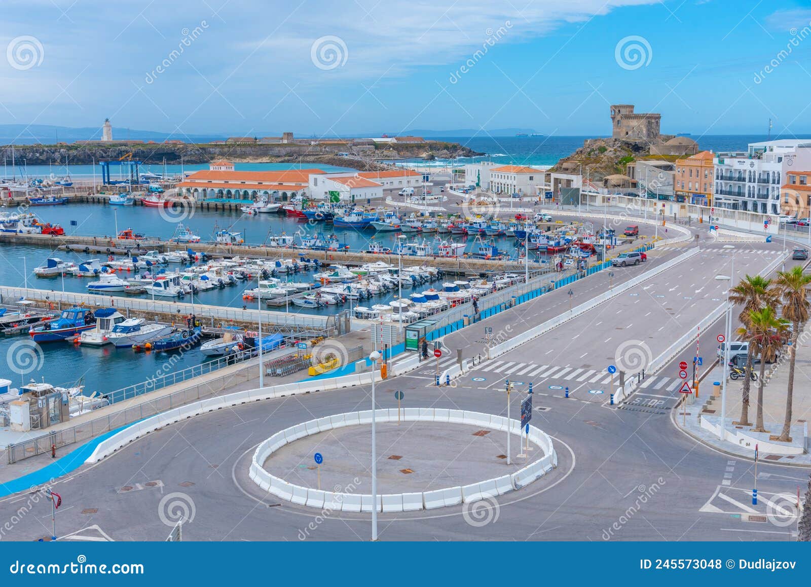 Tarifa, Spain, May 23, 2021: Aerial View of Port in Tarifa, Spai ...