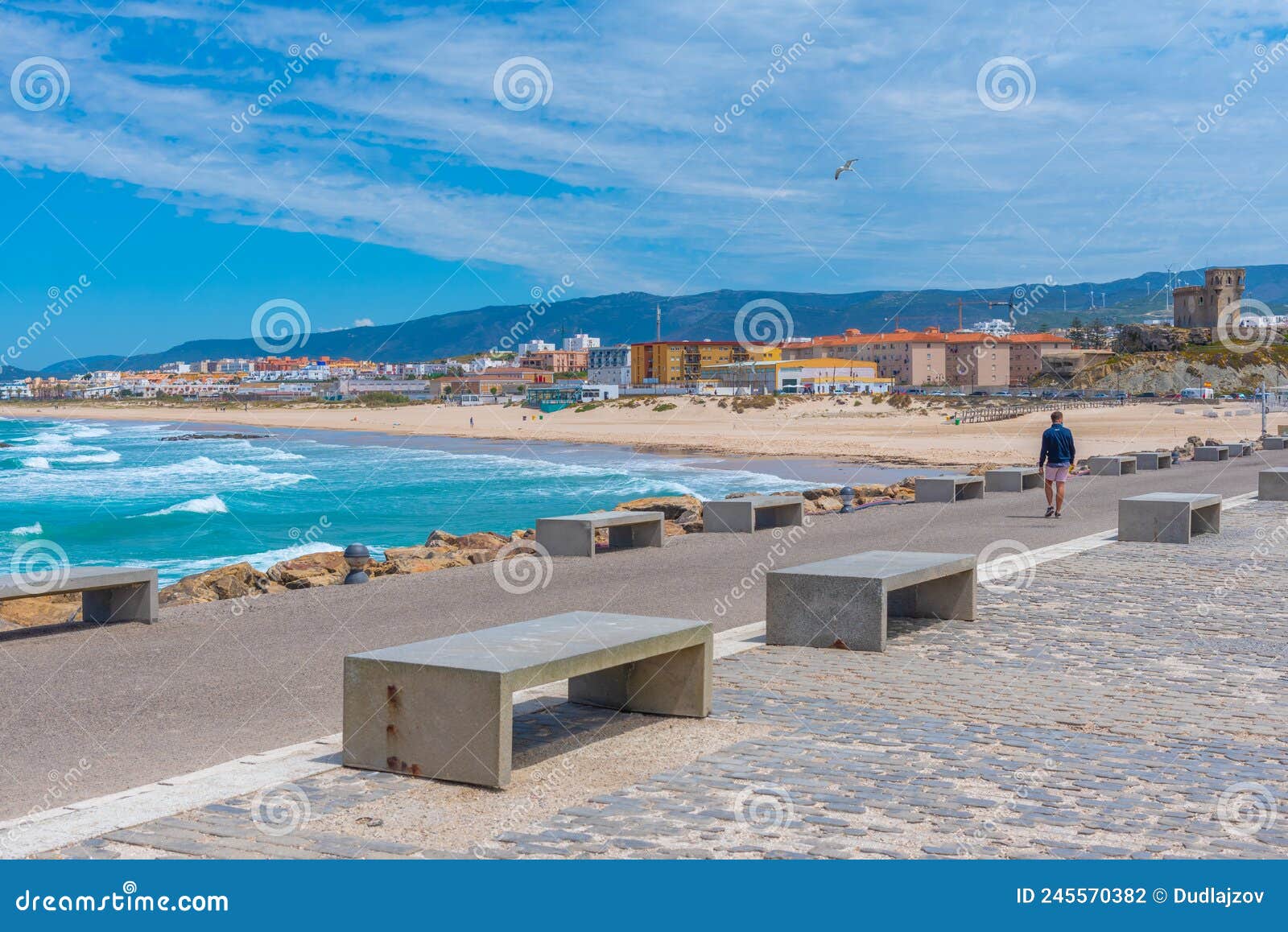 Tarifa, Spain, May 23, 2021: Seaside View of Spanish Town Tarifa ...