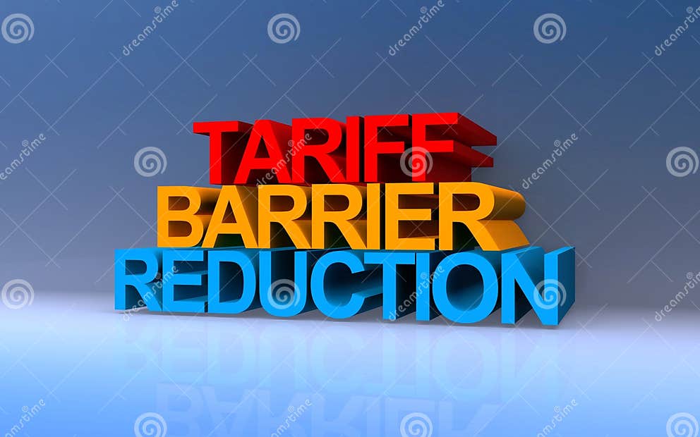 Tariff Barrier Reduction on Blue Stock Illustration - Illustration of ...