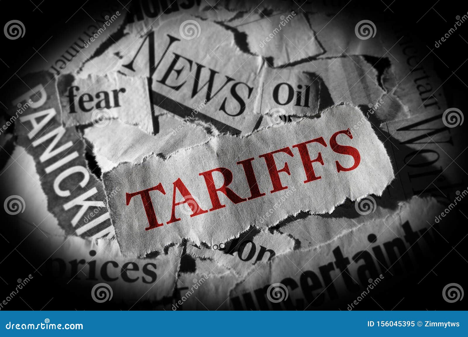 Tariff newspaper headlines stock image. Image of fear - 156045395