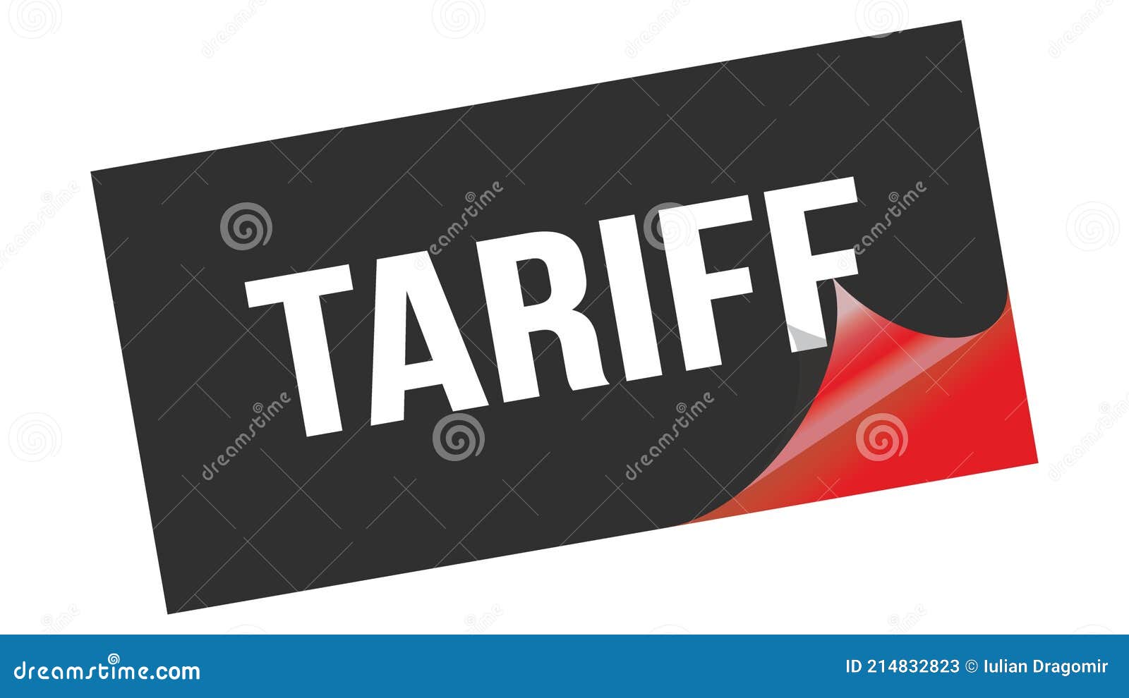 TARIFF Text on Black Red Sticker Stamp Stock Illustration ...