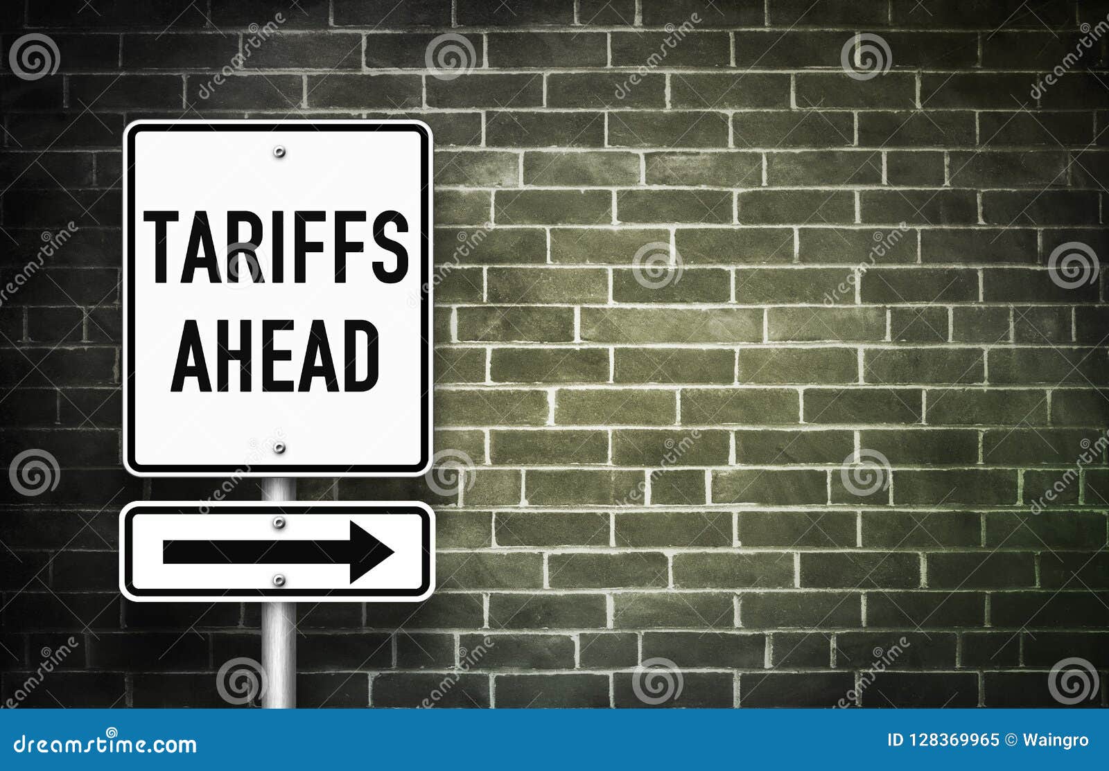 Tariffs ahead stock image. Image of trade, import, sign - 128369965
