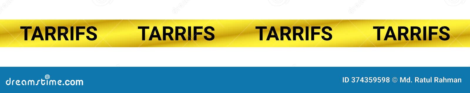 Tariffs Tape, Yellow Tariffs Text Tape, Tariffs Horizontal Banner With ...