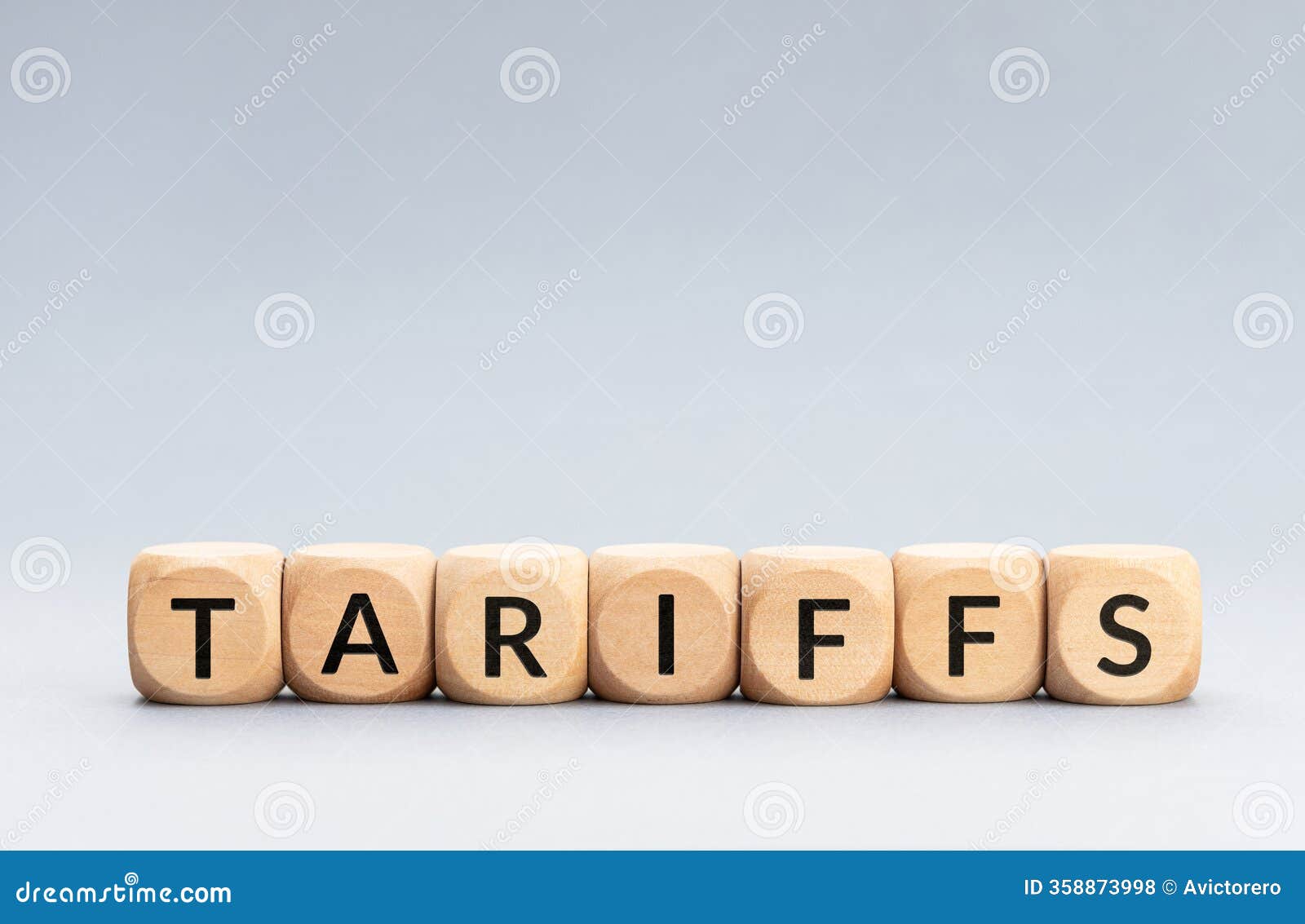 TARIFFS Word on Wooden Blocks Isolated on Gray Background Stock Photo ...