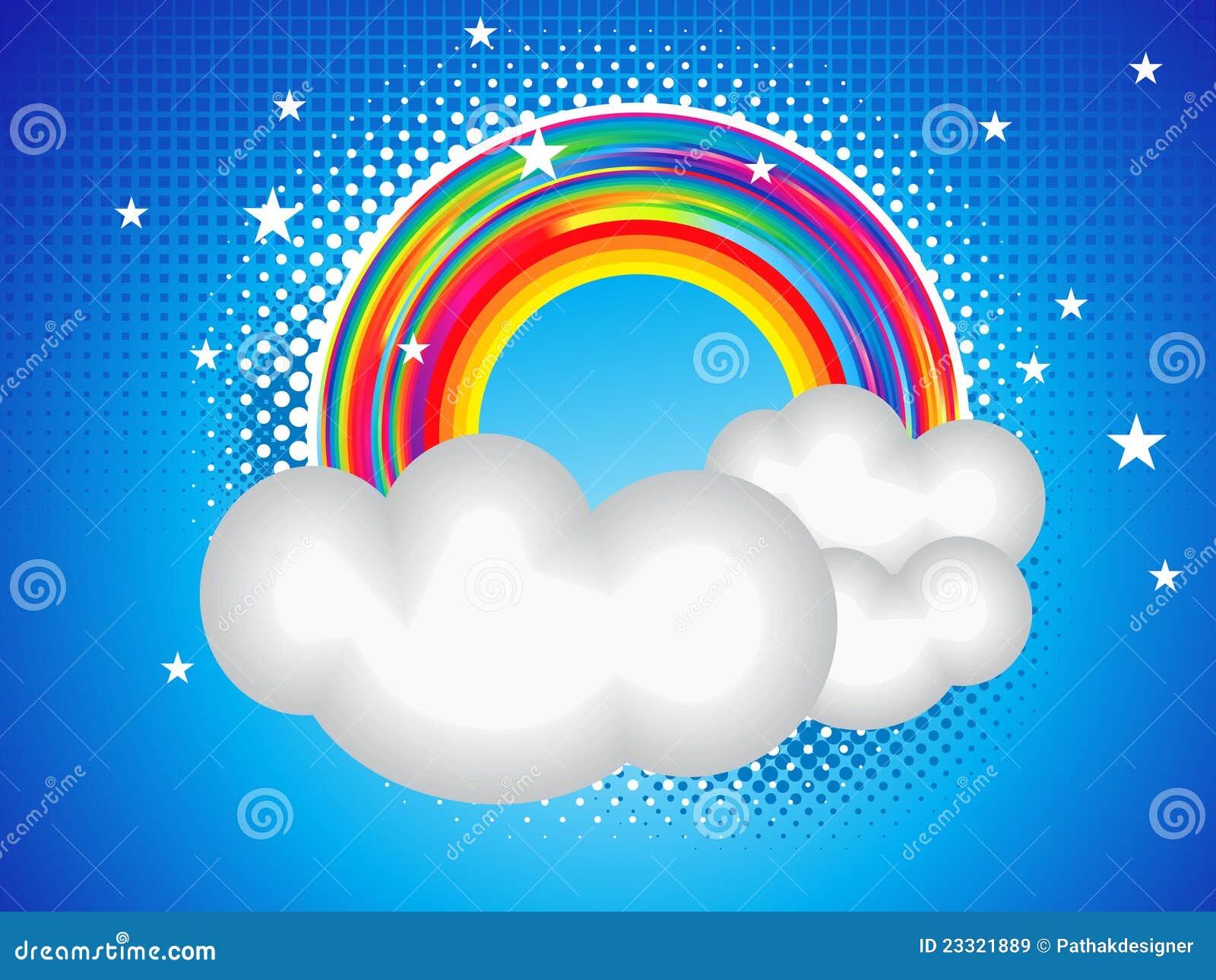 Tarjeta Abstracta Del Arco Iris Con La Nube Ilustración del Vector ...