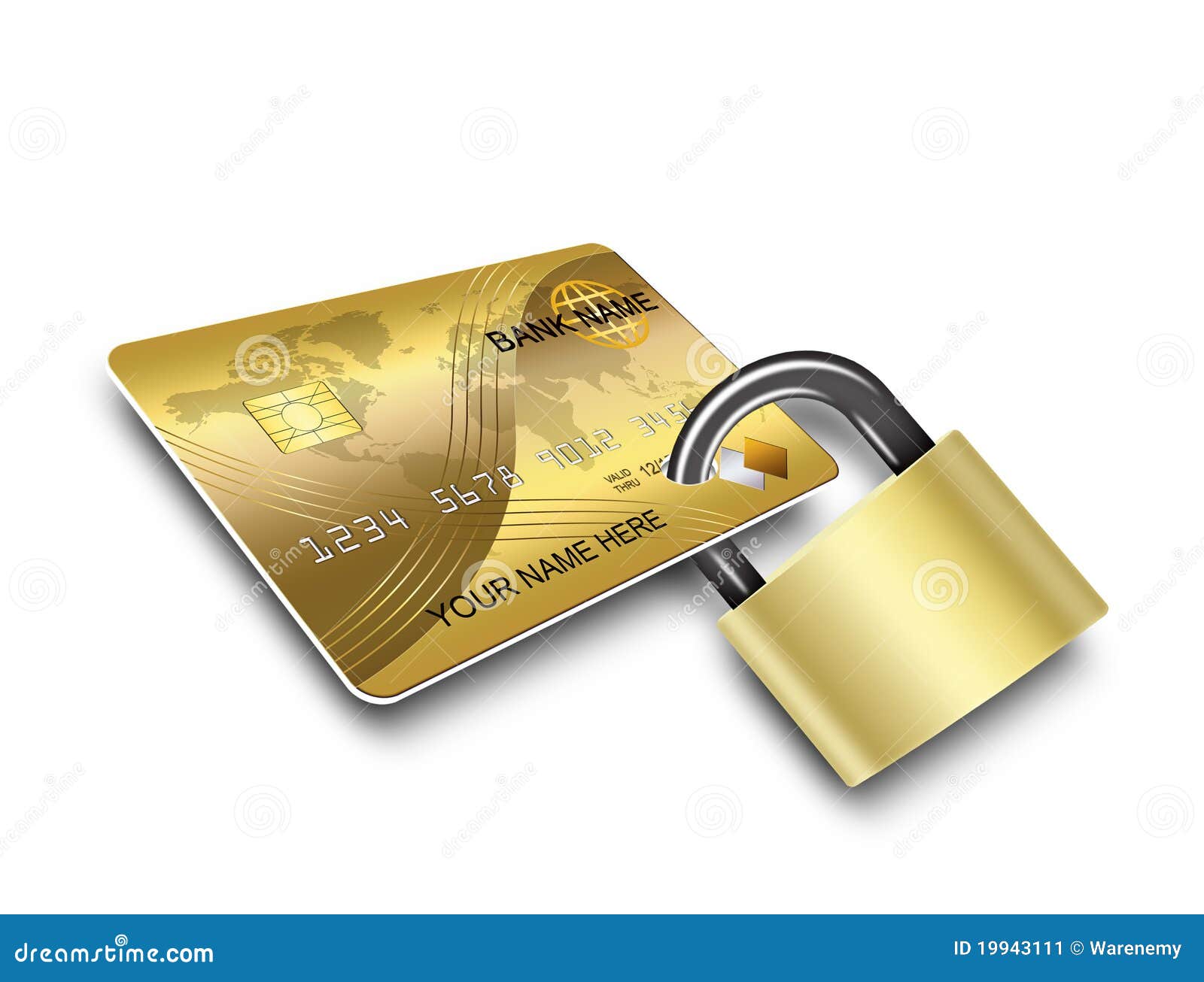 Tarjeta bloqueada stock de ilustración. Ilustración de secreto - 19943111