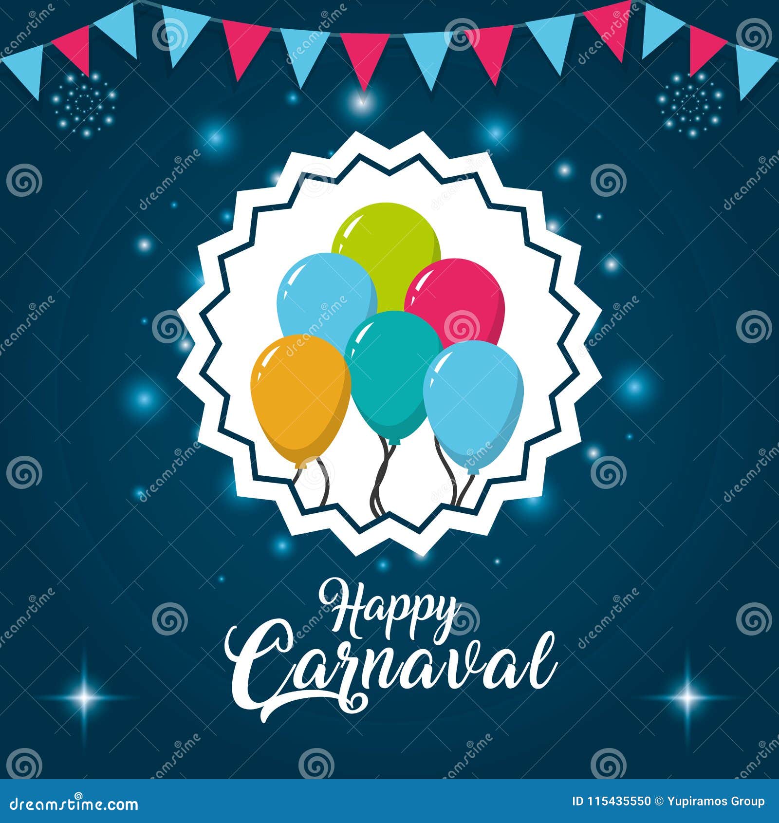 Tarjeta carnaval feliz ilustración del vector. Ilustración de partido ...