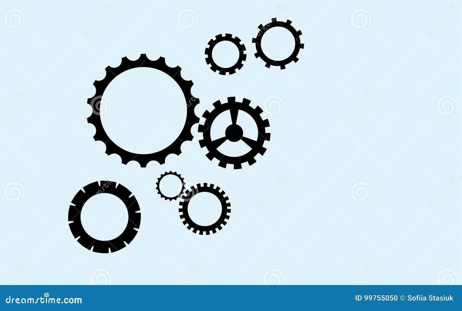 Tarjeta Con Los Engranajes En Vector Ilustración del Vector ...