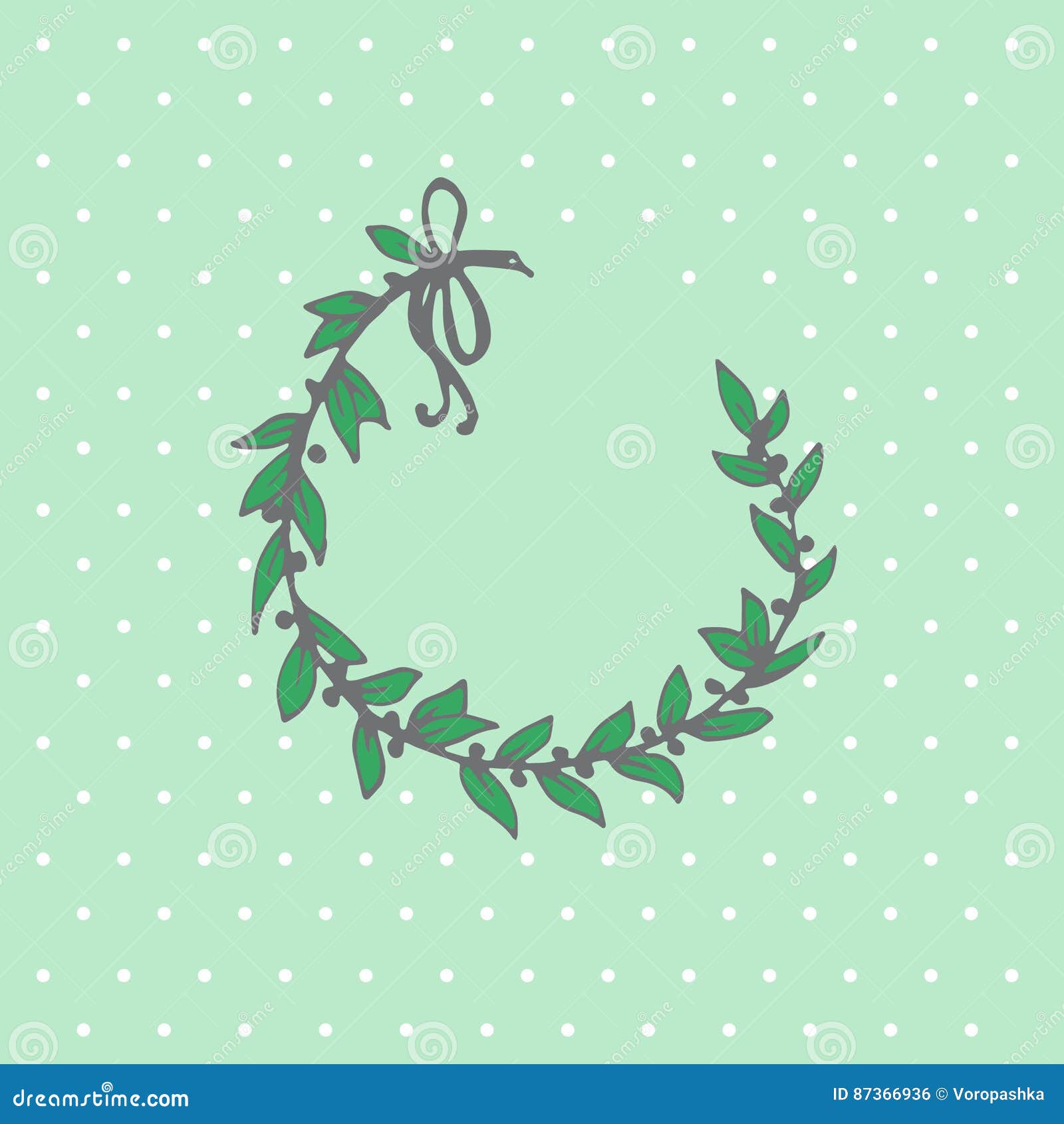 Tarjeta Con Un Círculo De Ramas Ilustración del Vector - Ilustración de ...