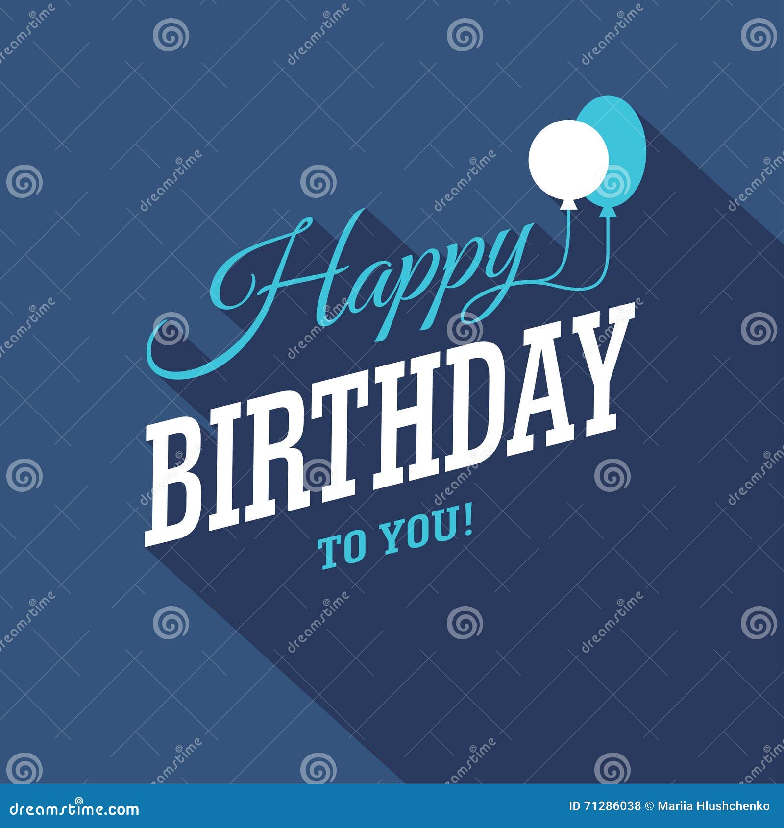 Tarjeta de cumpleaños azul ilustración del vector. Ilustración de ...