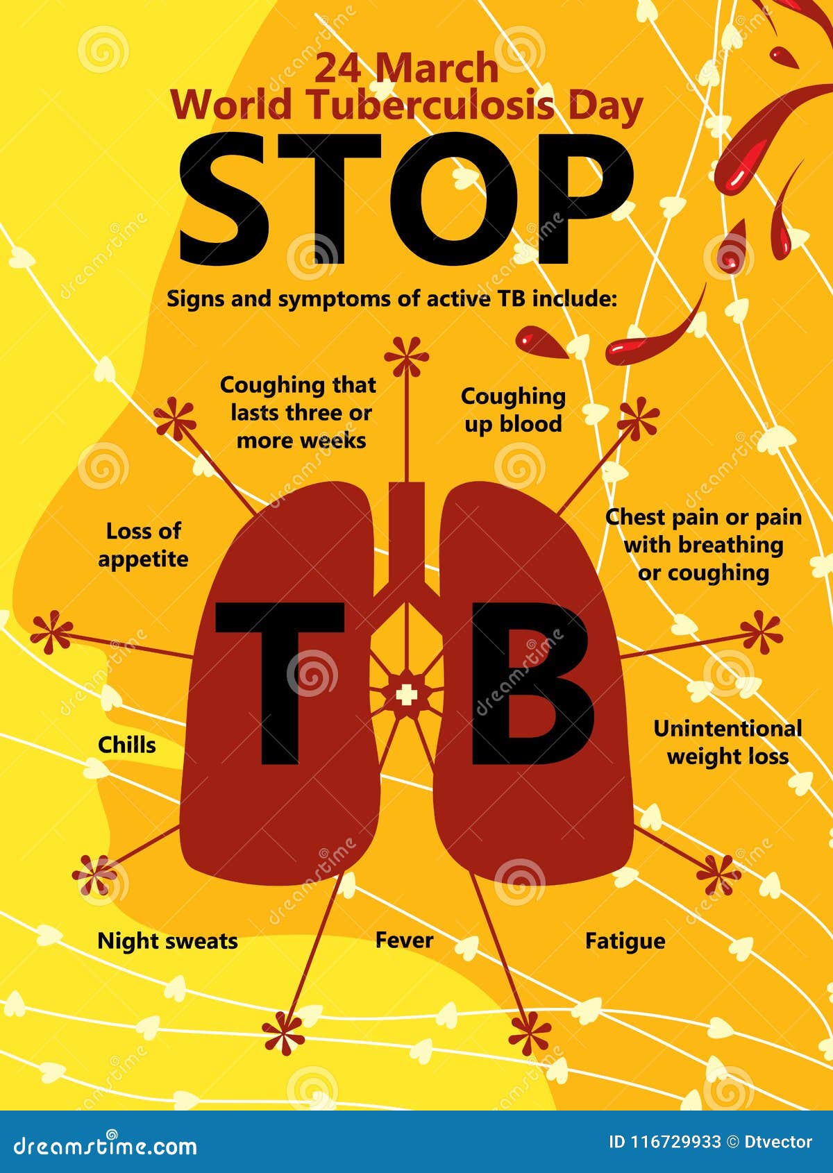 Tarjeta De La Conciencia De La TB De La Tuberculosis Ilustración del ...