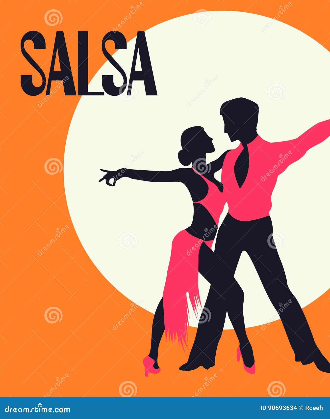 Tarjeta De Los Bailarines De La Salsa Ilustración del Vector ...