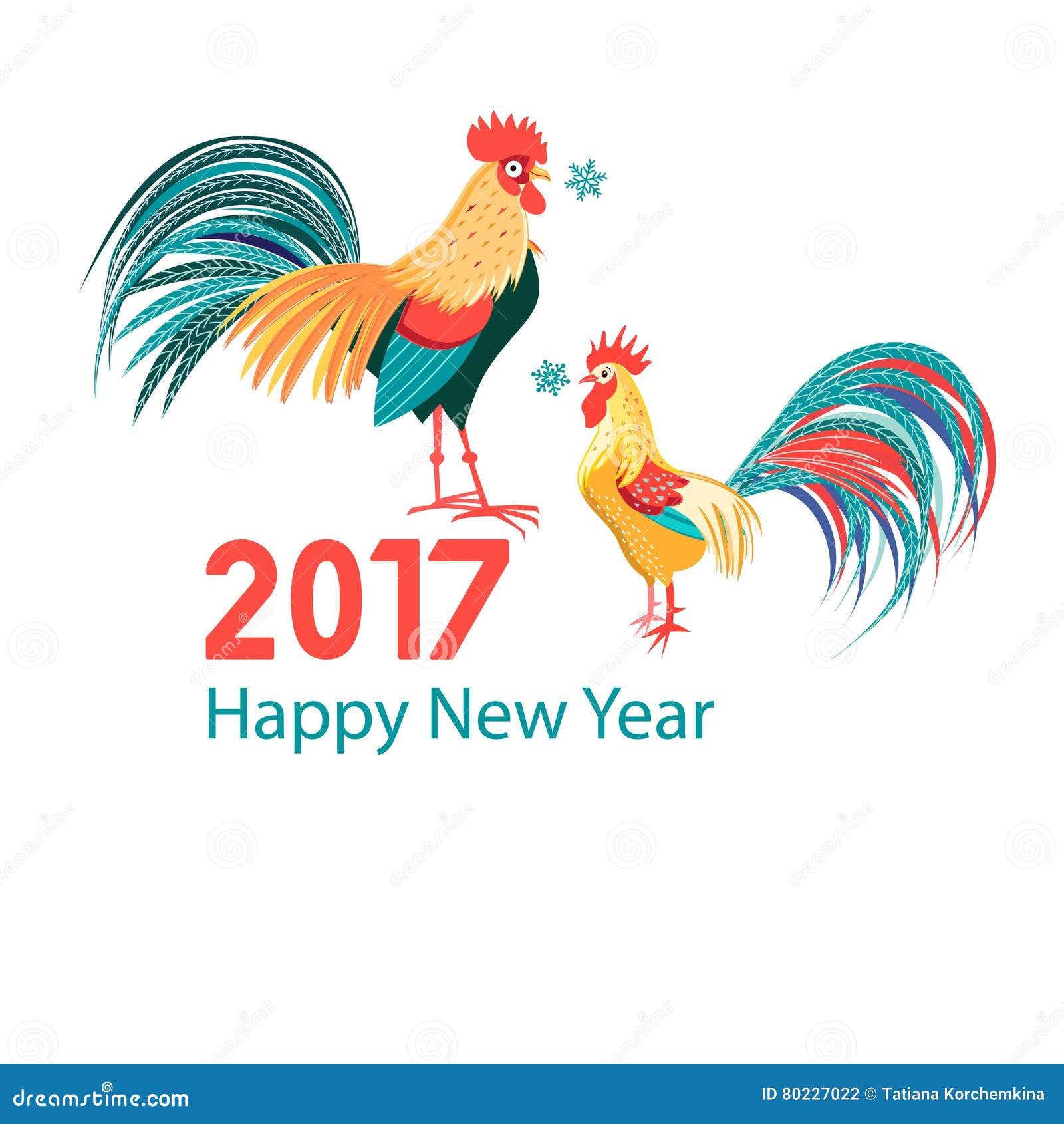 Tarjeta De Navidad Con Un Gallo Ilustración del Vector - Ilustración de ...