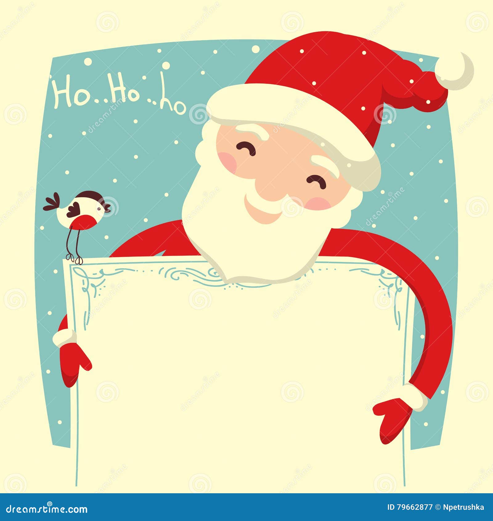 Tarjeta De Santa Claus Para El Vector Del Texto Ilustración del Vector ...