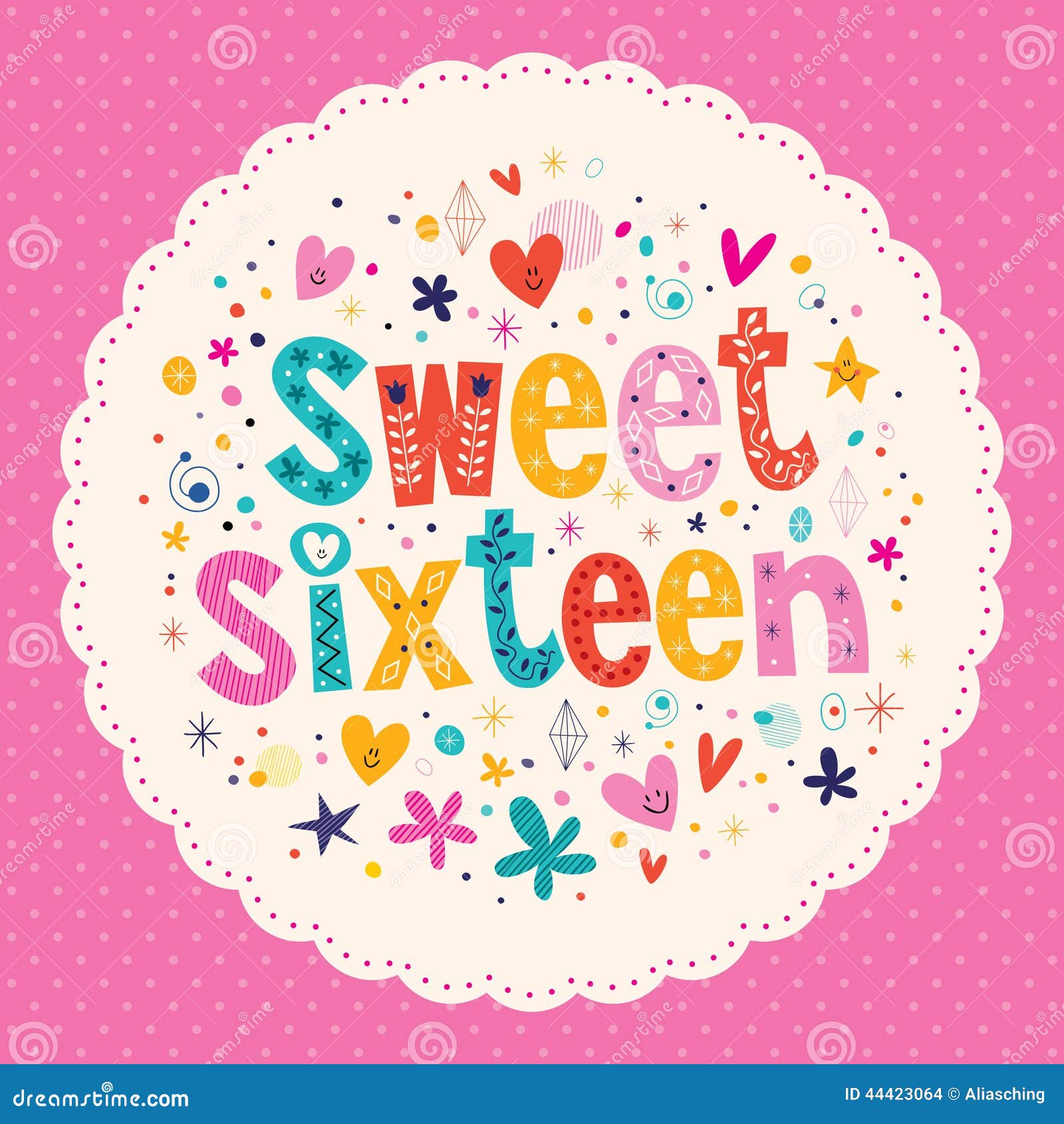 Tarjeta Del Dulce Dieciséis Ilustración del Vector - Ilustración de ...