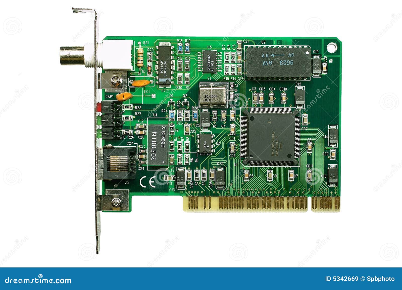 Tarjeta Del Módem Interno Aislada En Blanco Imagen de archivo - Imagen ...