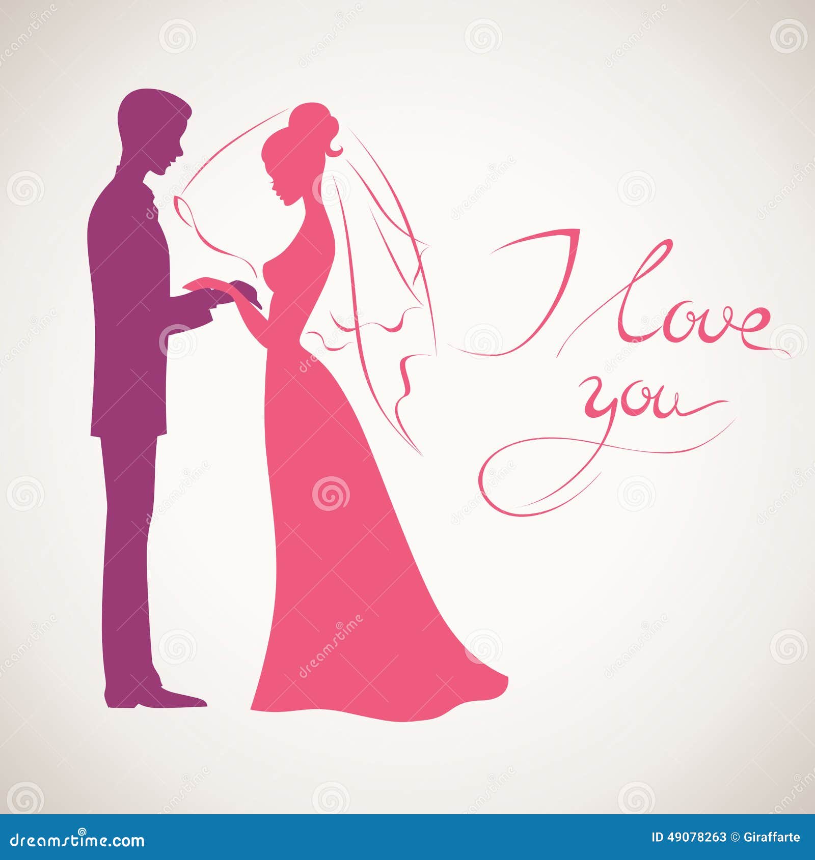 Tarjeta Del Vector De La Boda Ilustración del Vector - Ilustración de ...