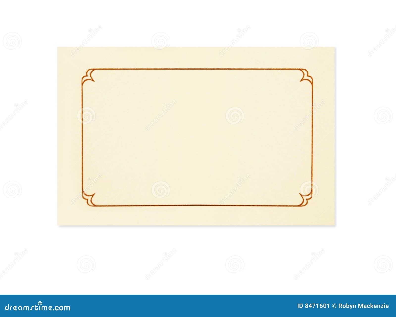 Tarjeta en blanco imagen de archivo. Imagen de papel, amarillento - 8471601