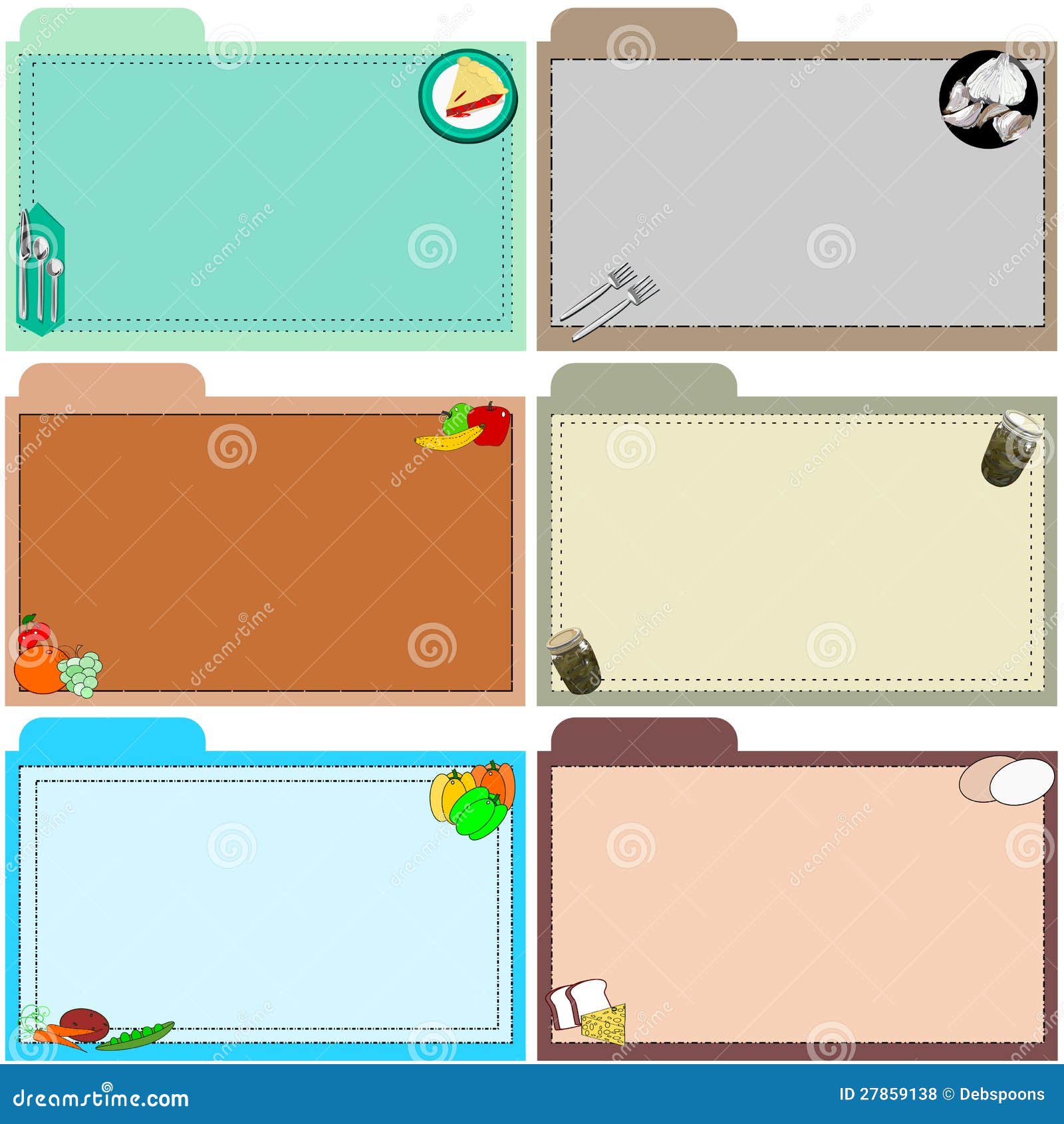 Tarjetas De La Receta Para La Cocina Ilustración del Vector ...