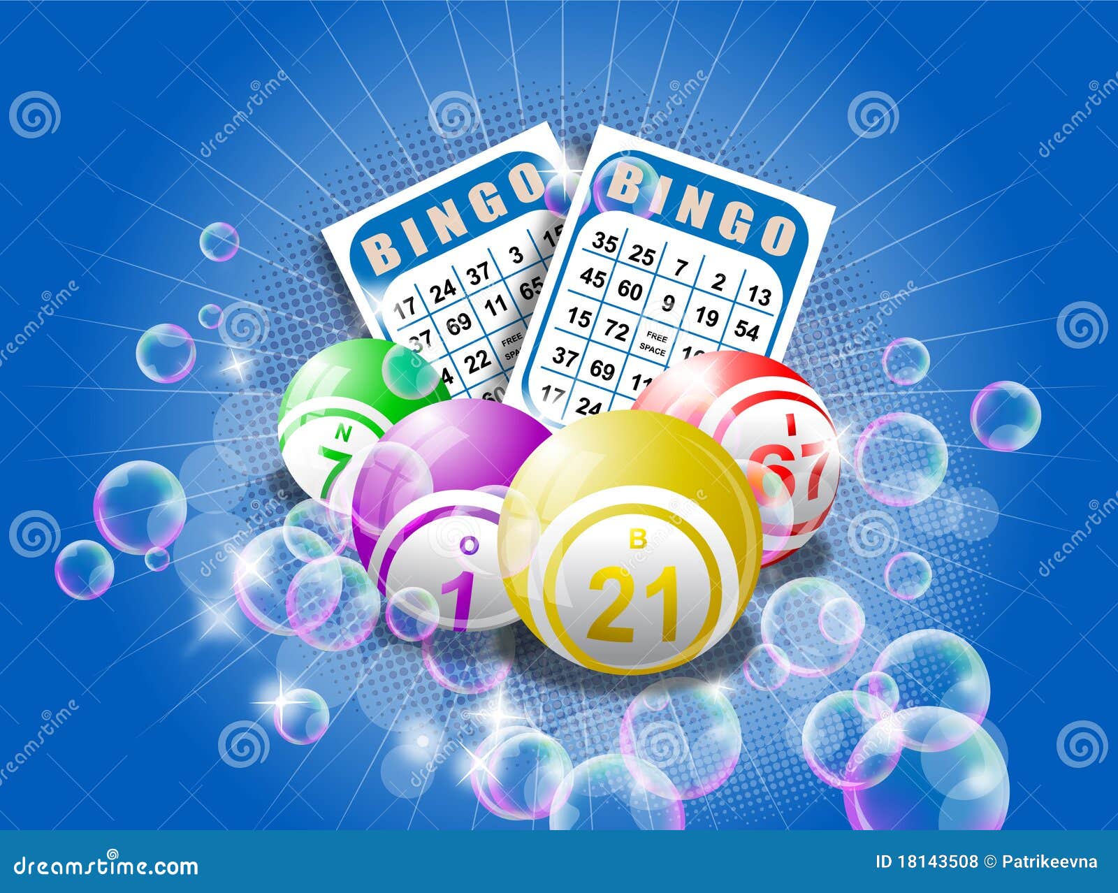 Tarjetas y bolas del bingo ilustración del vector. Ilustración de ...