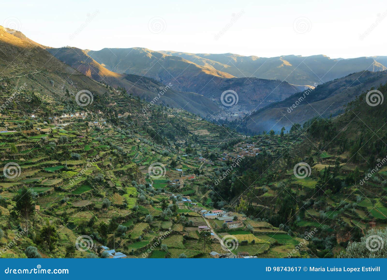 Tarma Valley and Terrace Fields from Tarmatambo, Peru Stock Image ...