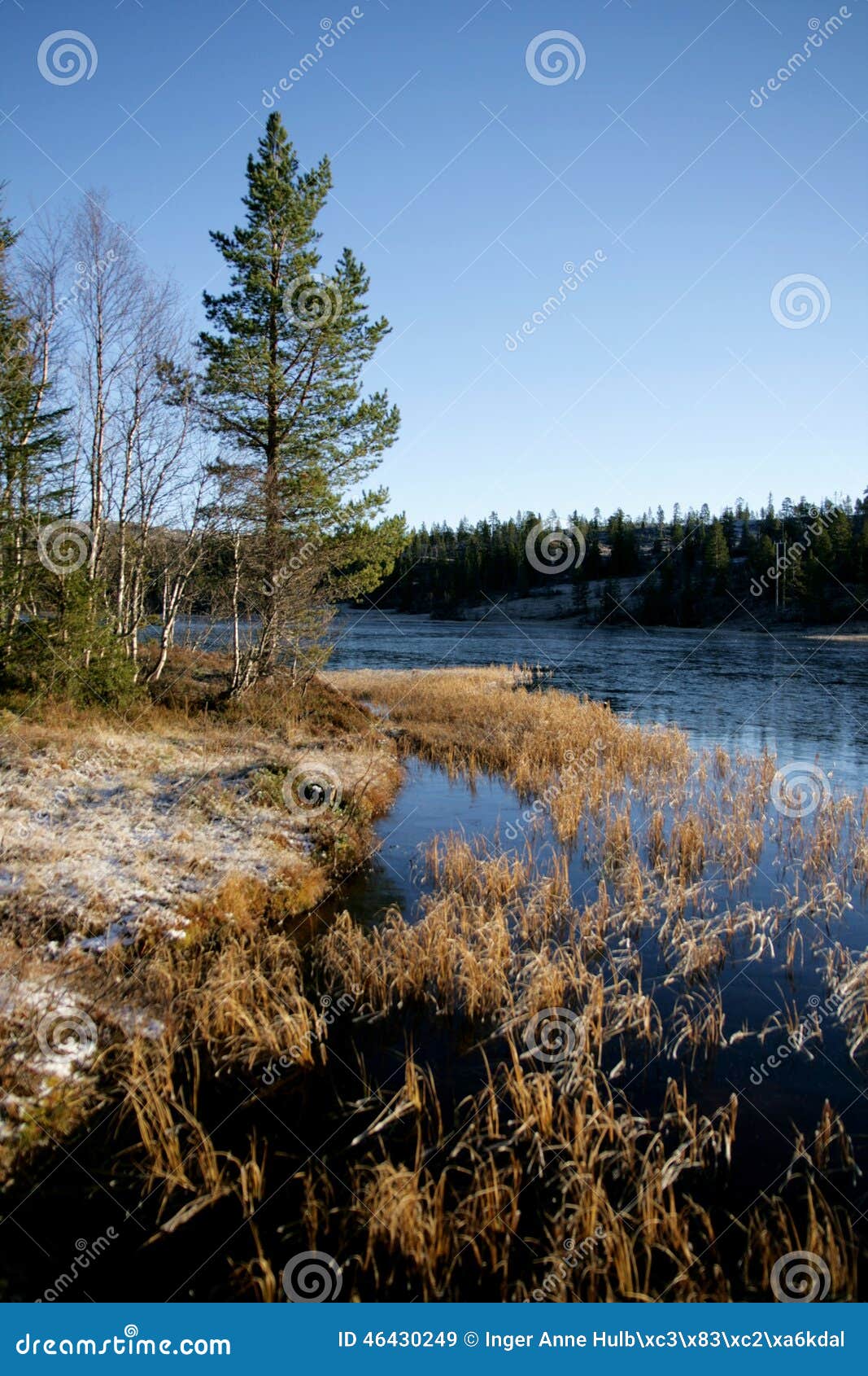 Tarn freezing over stock image. Image of november, december - 46430249