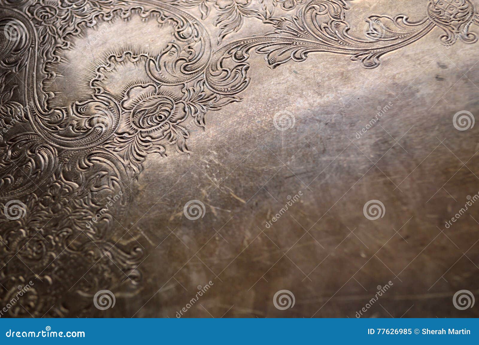 Tarnished Silver Scrollwork Background Stock Image - Image of scroll ...