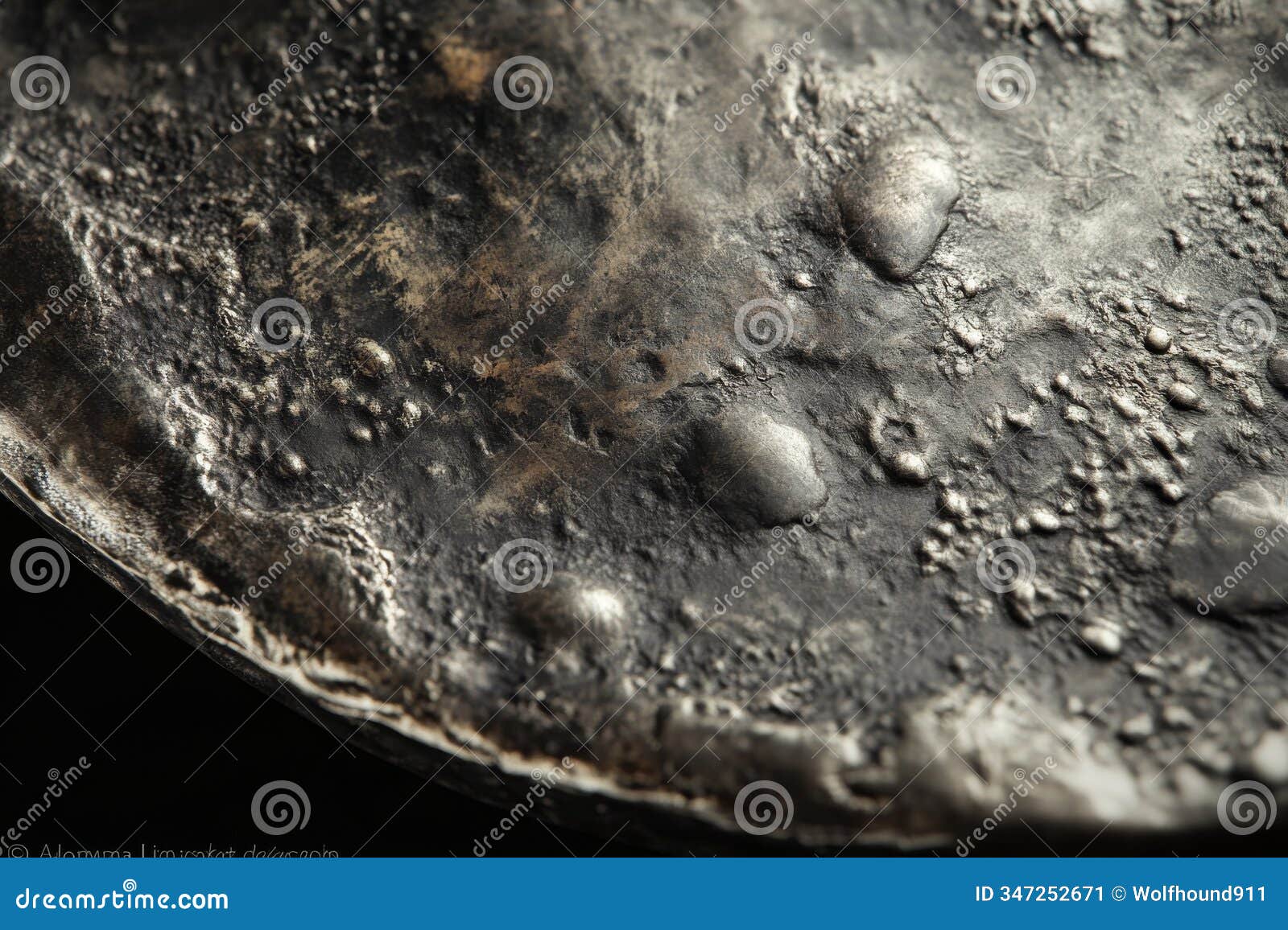 A Tarnished Silver Surface with Dark Oxidation Spots and Uneven ...
