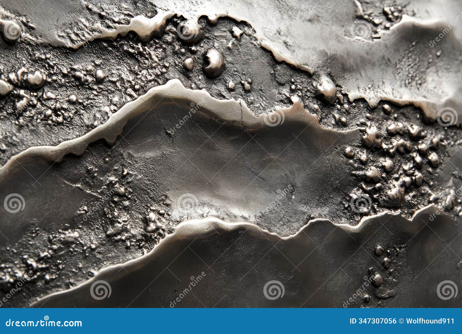 A Tarnished Silver Surface with Dark Oxidation Spots and Uneven ...