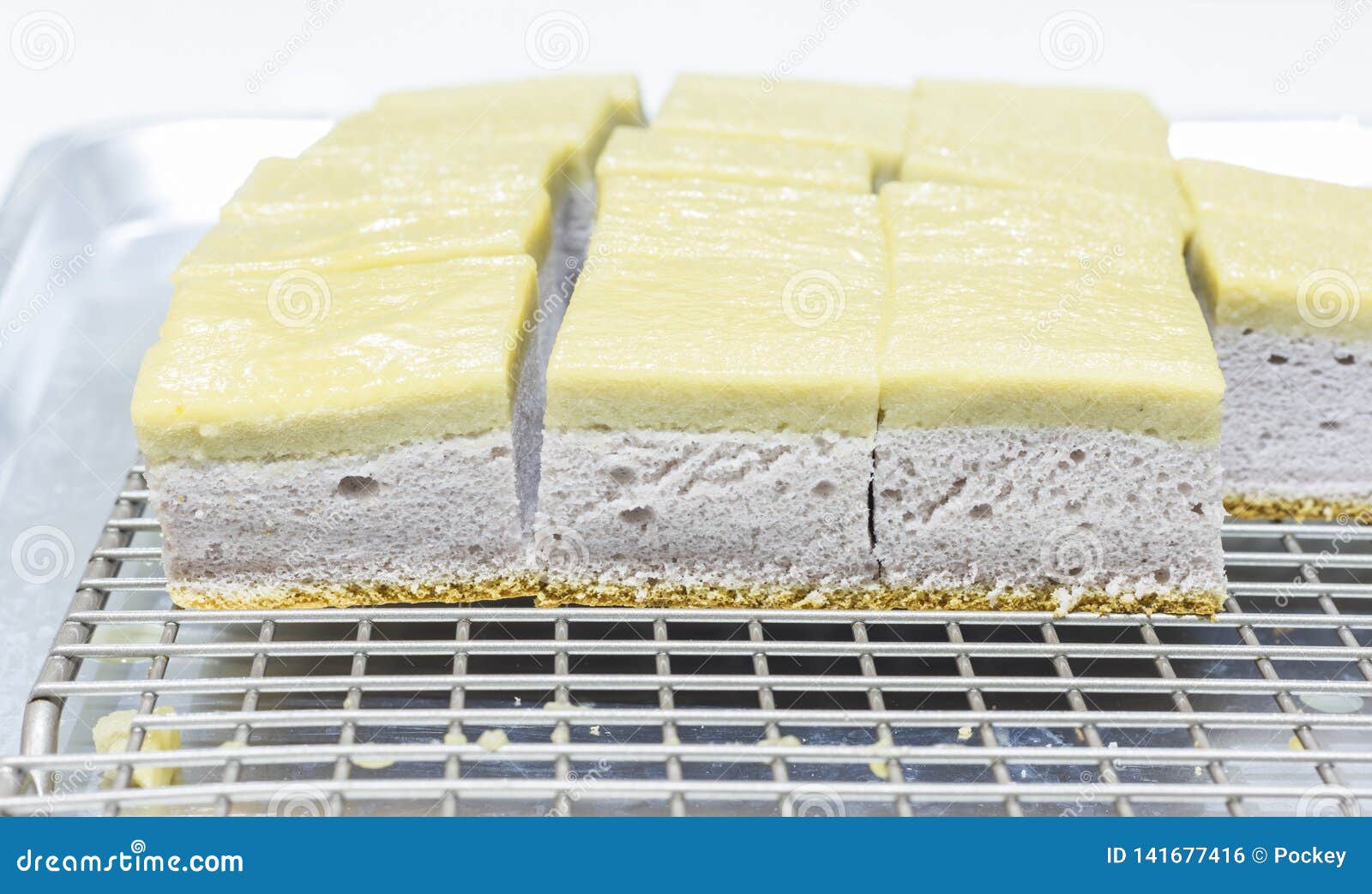 Taro Chiffon Cake With Taro Thai Custard Royalty-Free Stock Photography ...