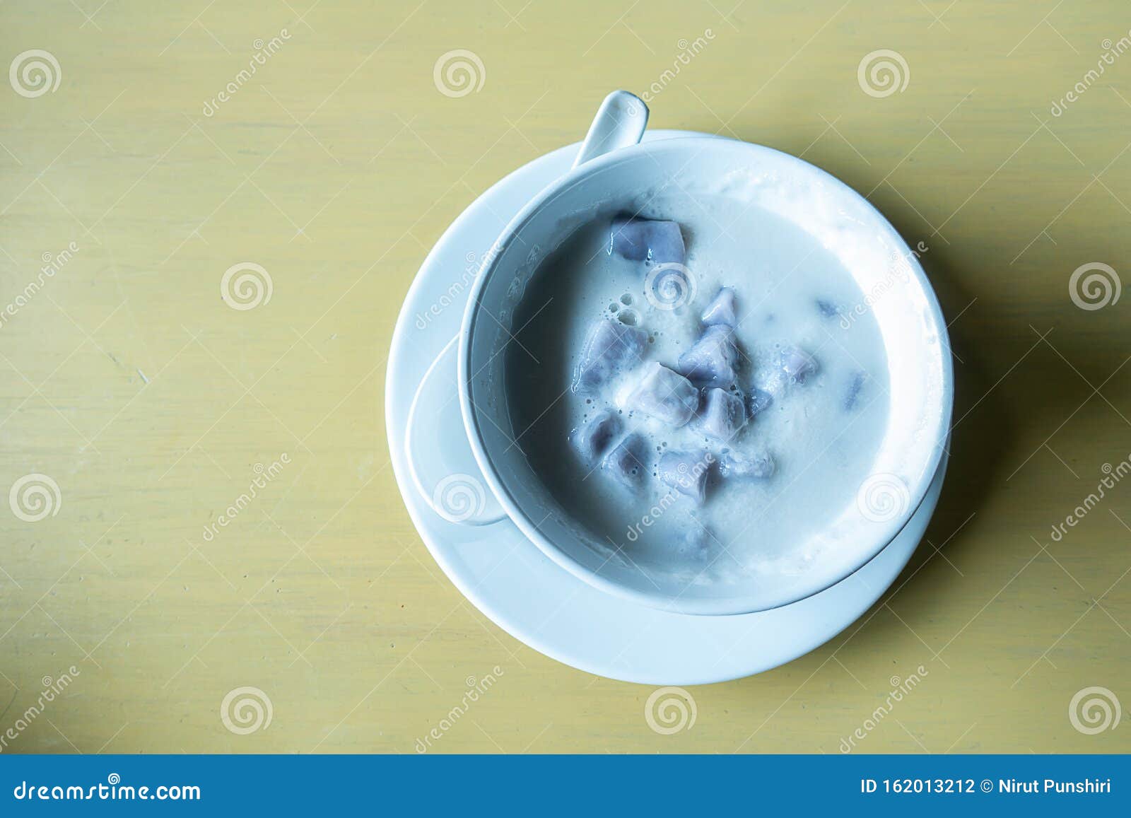 Taro Coconut Cream Thai Dessert Stock Photo - Image of milk, fresh ...