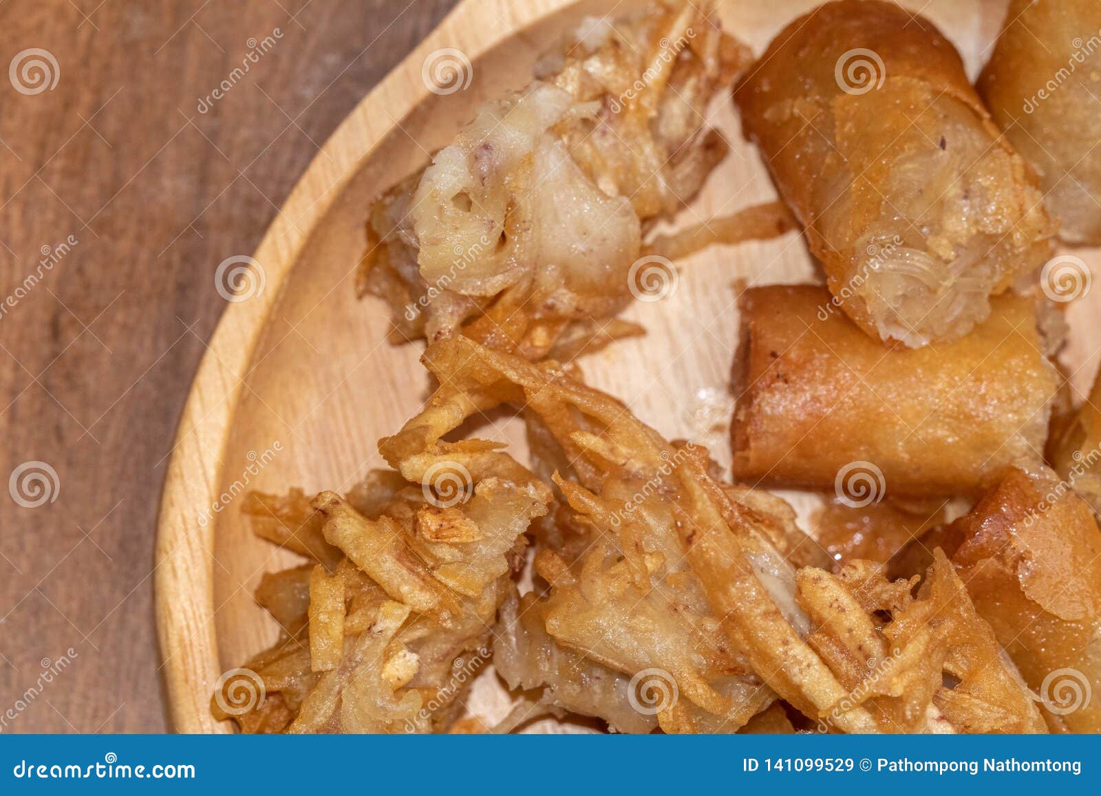 Taro Deep Fried Spring Roll on Plate Stock Image - Image of homemade ...