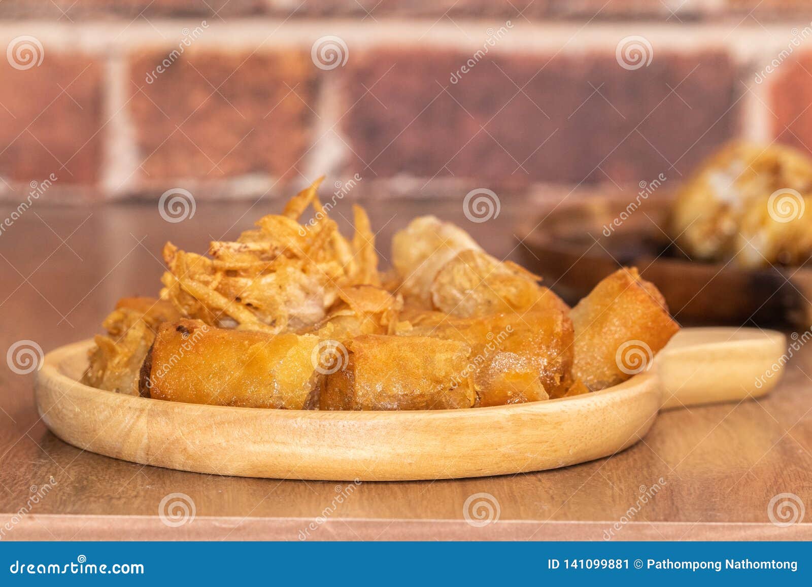 Taro Deep Fried Spring Roll on Plate Stock Image - Image of meal, plate ...