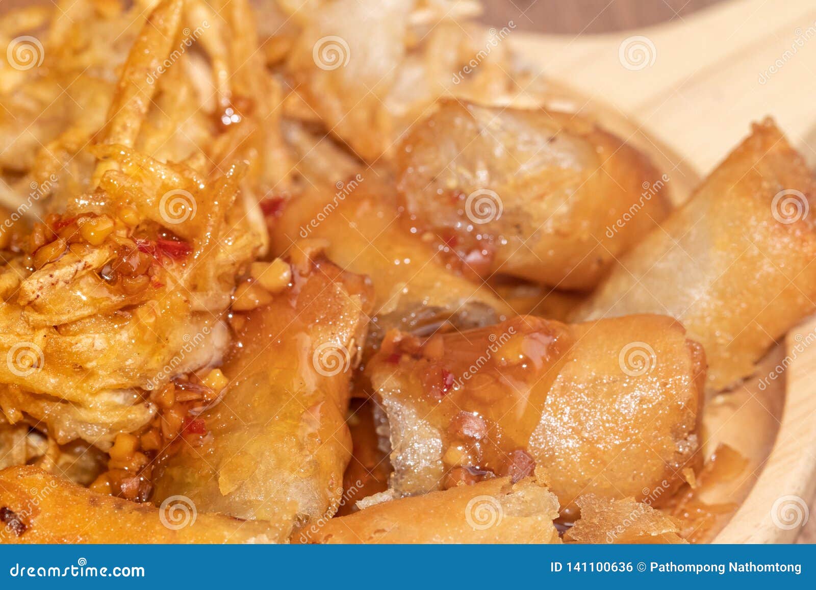 Taro Deep Fried Spring Roll on Plate Stock Photo - Image of plate ...