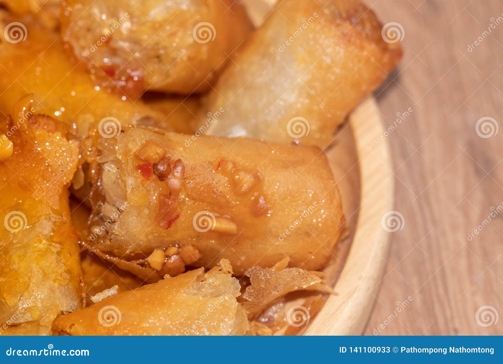 Taro Deep Fried Spring Roll on Plate Stock Image - Image of asian ...