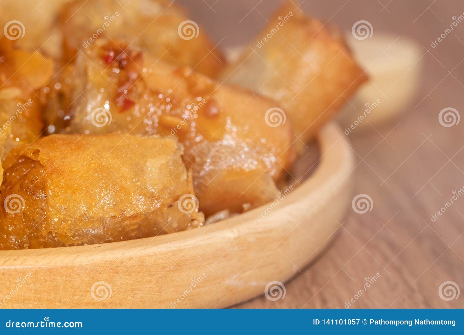 Taro Deep Fried Spring Roll on Plate Stock Image - Image of plate ...
