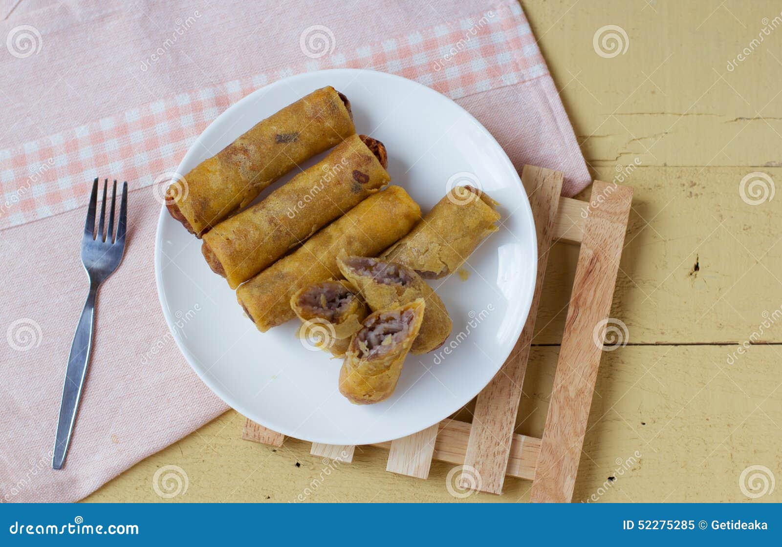 Taro fried spring roll stock image. Image of crispy, cooking - 52275285