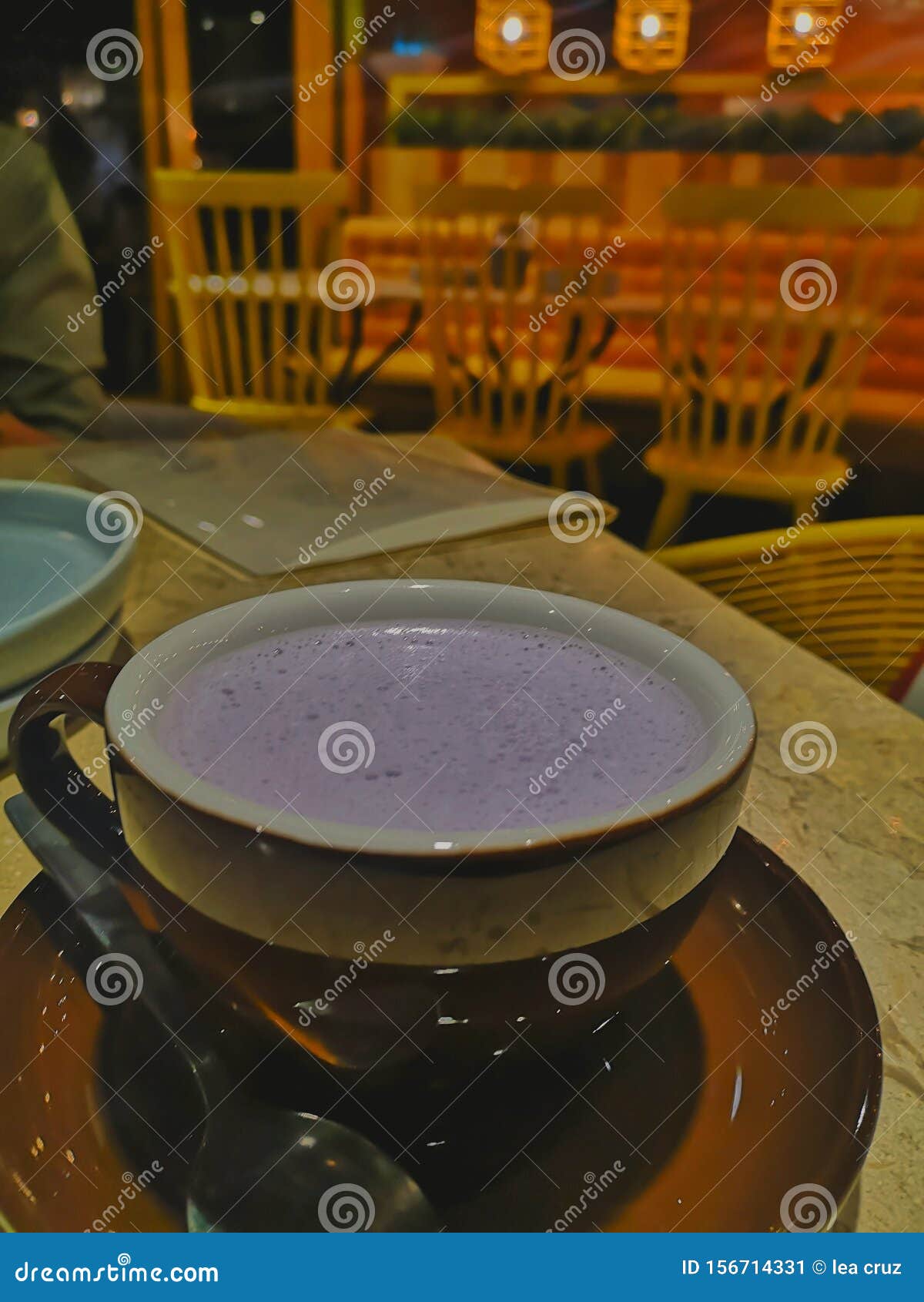 Taro Latte stock image. Image of latte, relax, drinks - 156714331