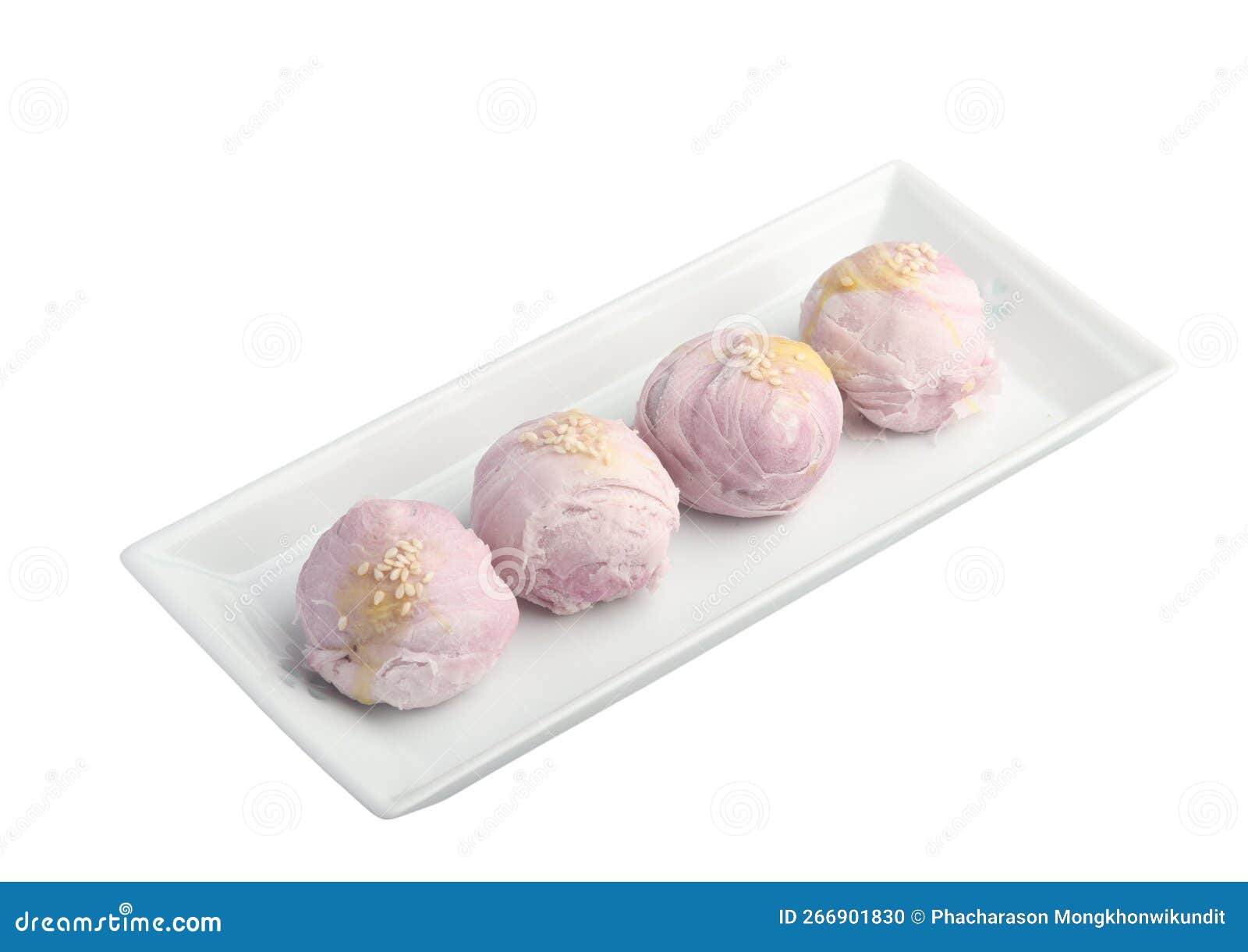 Taro Pastry on a White Background Stock Photo - Image of happy, moon ...