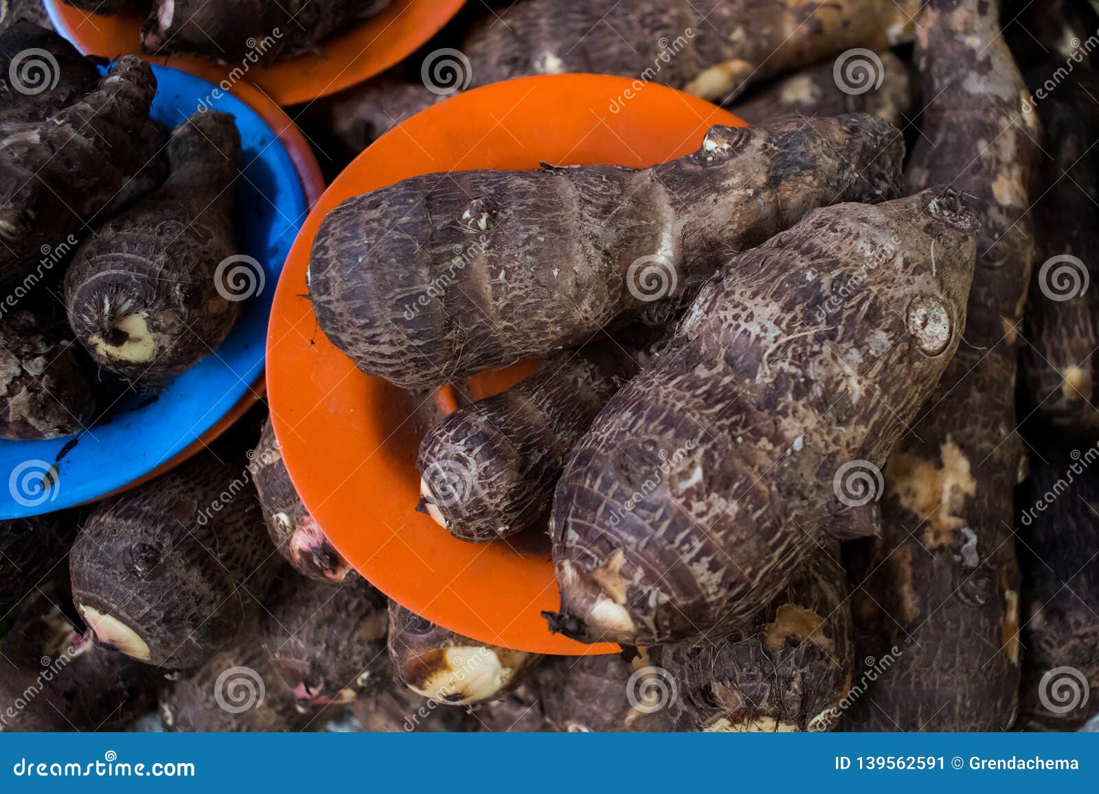 Taro Roots Placed on a Plate Stock Image - Image of health, fresh ...